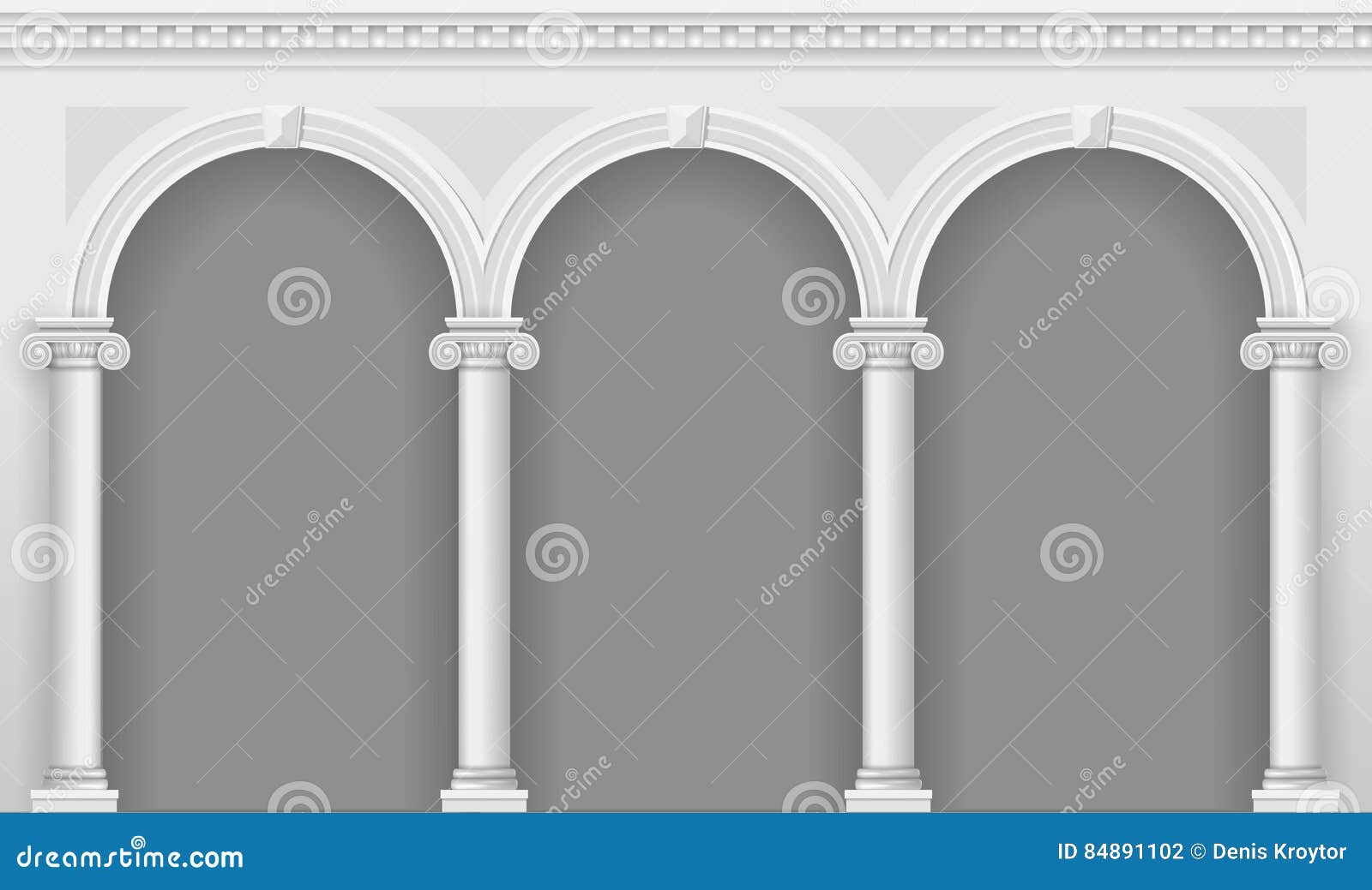 Antique white arcade stock vector. Illustration of architecture - 84891102