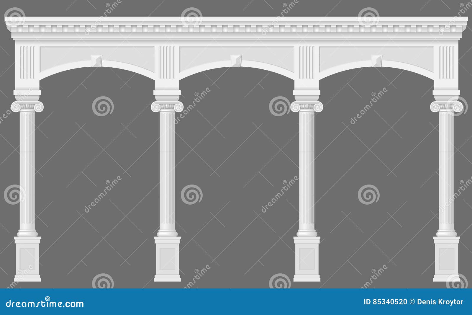 Antique white arcade stock vector. Illustration of columns - 85340520