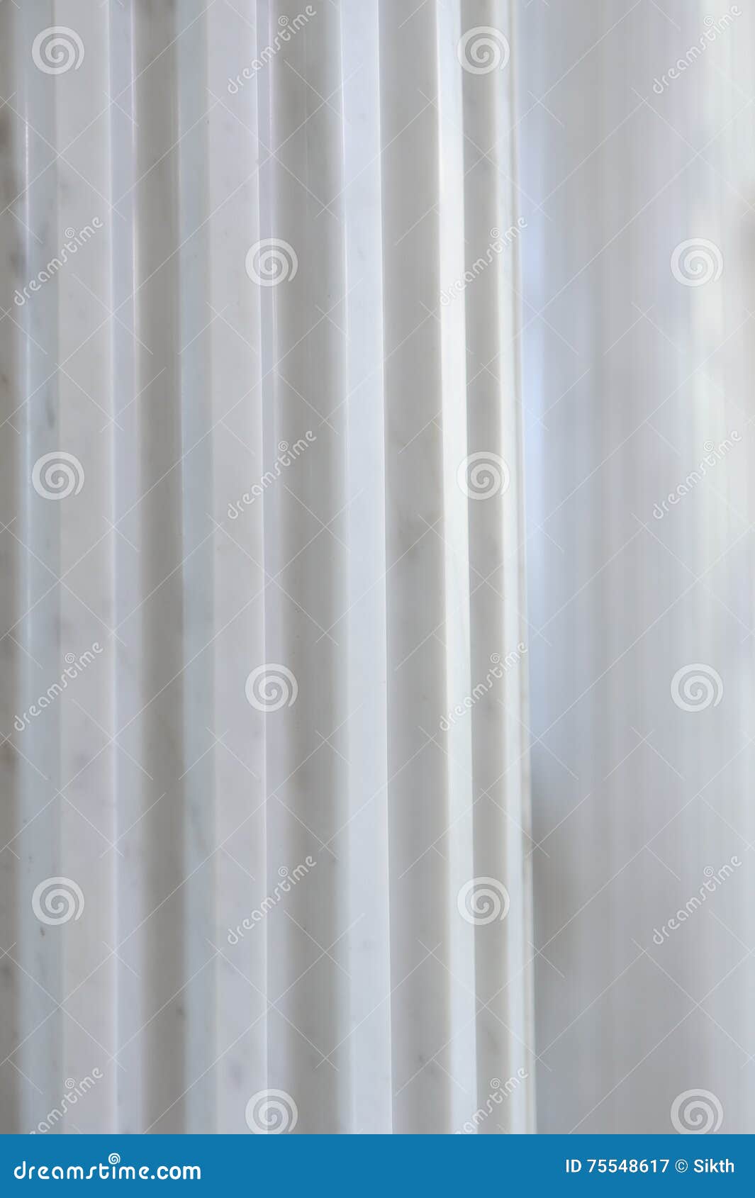 Antique White Marble Fluted Column Stock Image - Image of finishing ...