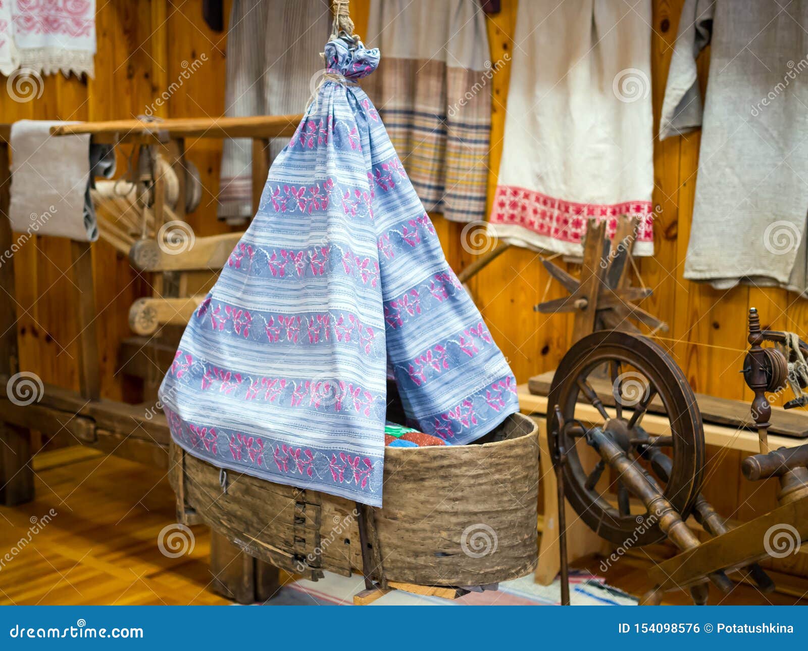 The Cradle Of Childhood. Decorative Art Objects On The Home Yard ...