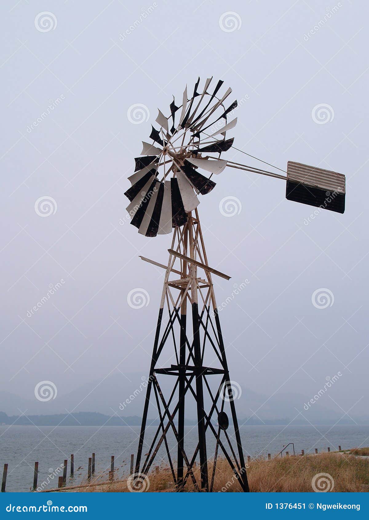 Antique Wind Mill by the Sea Stock Image - Image of outside, dutch: 1376451