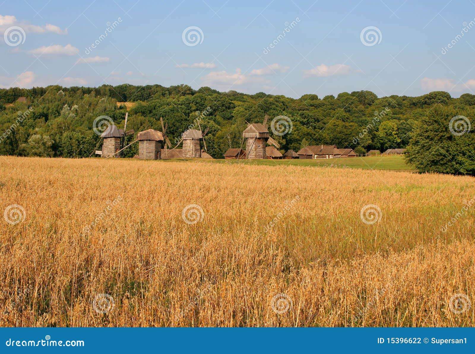 Antique Windmills in the Countryside Stock Photo - Image of rural, farm ...