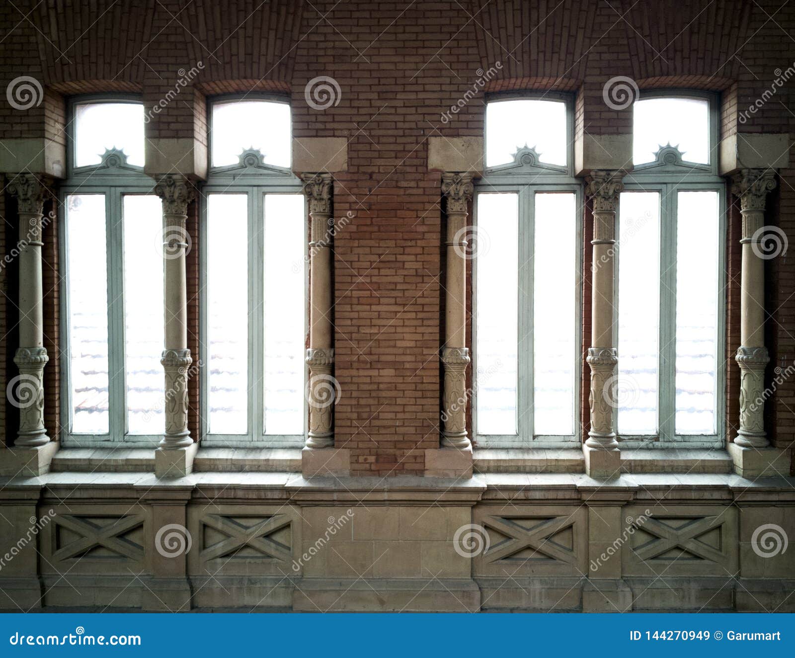 Antique windows and bricks stock image. Image of madrid - 144270949