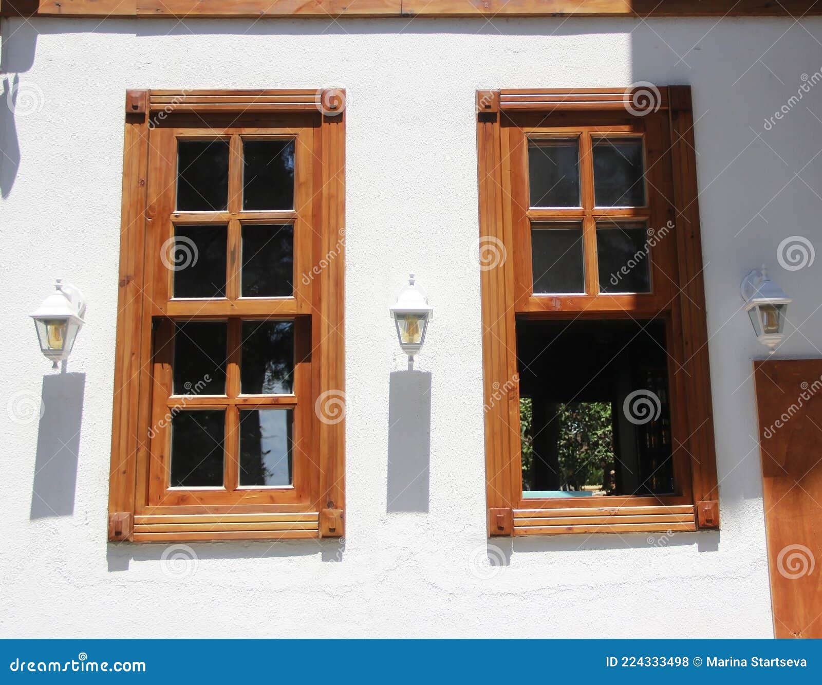 Antique Windows in the Wall of the Building Stock Photo - Image of hole ...