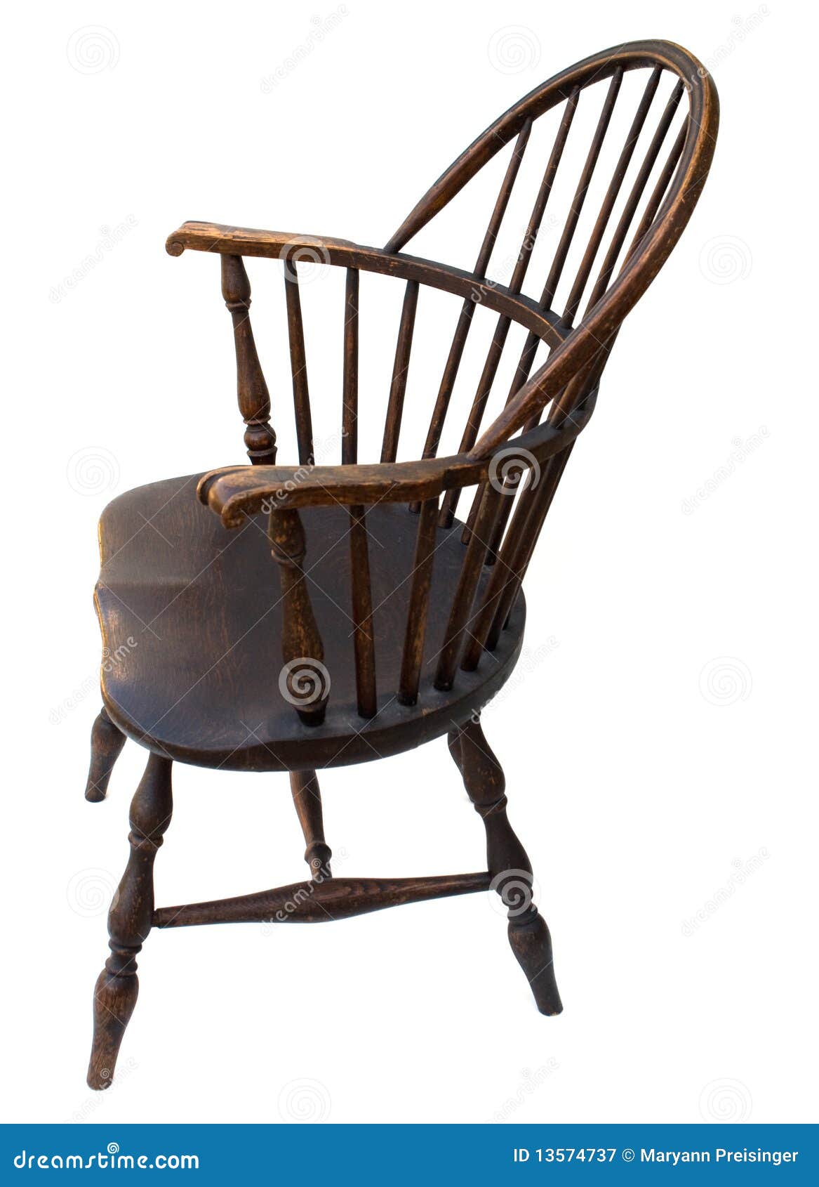 Antique Windsor Chair Side View Isolated Stock Image - Image of antique ...
