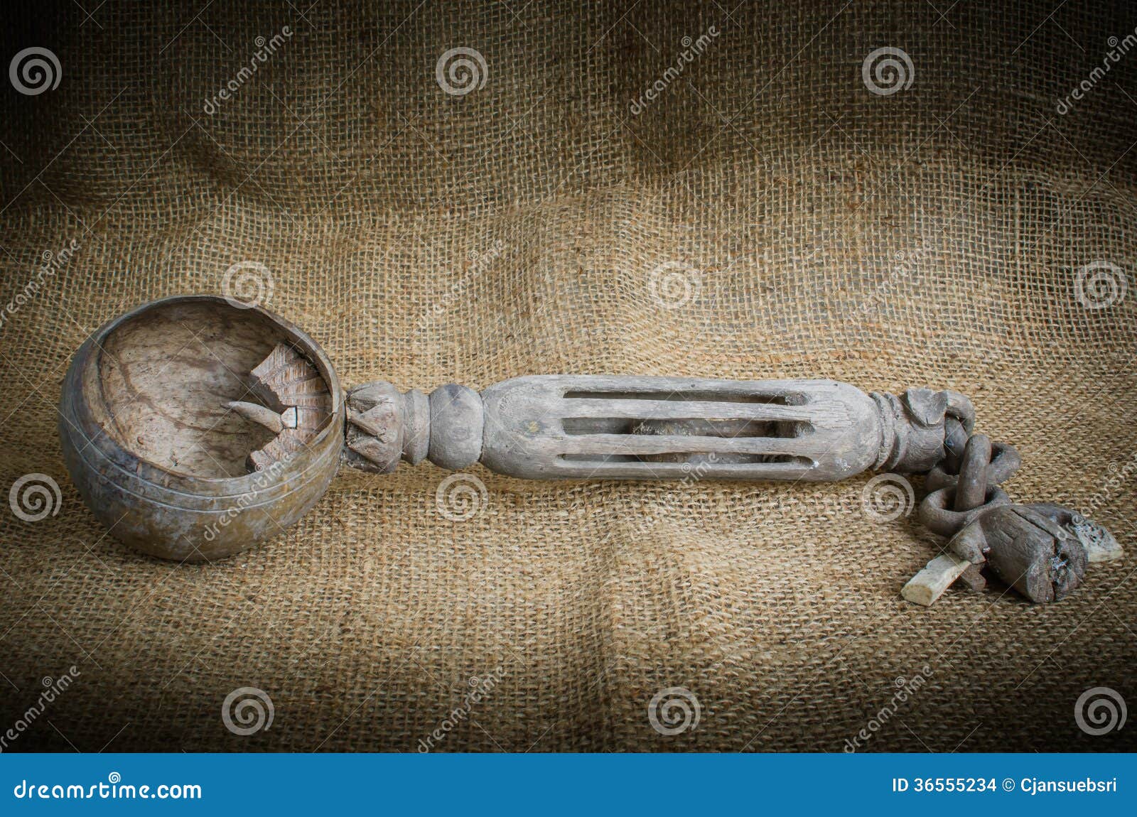 Antique wood dipper stock photo. Image of hand, ancient - 36555234