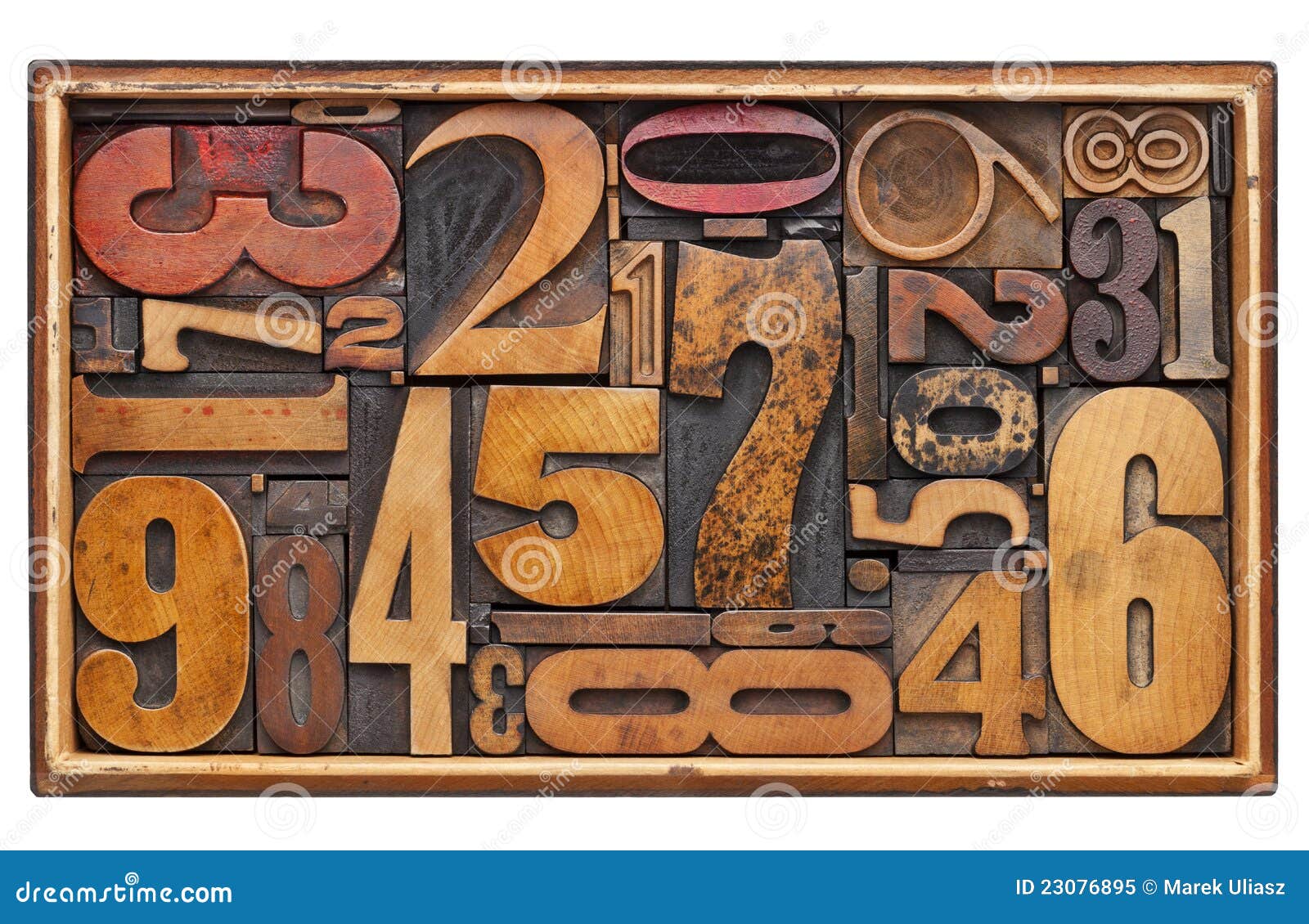 Antique Wood Number Abstract Stock Image - Image of wood, letterpress ...