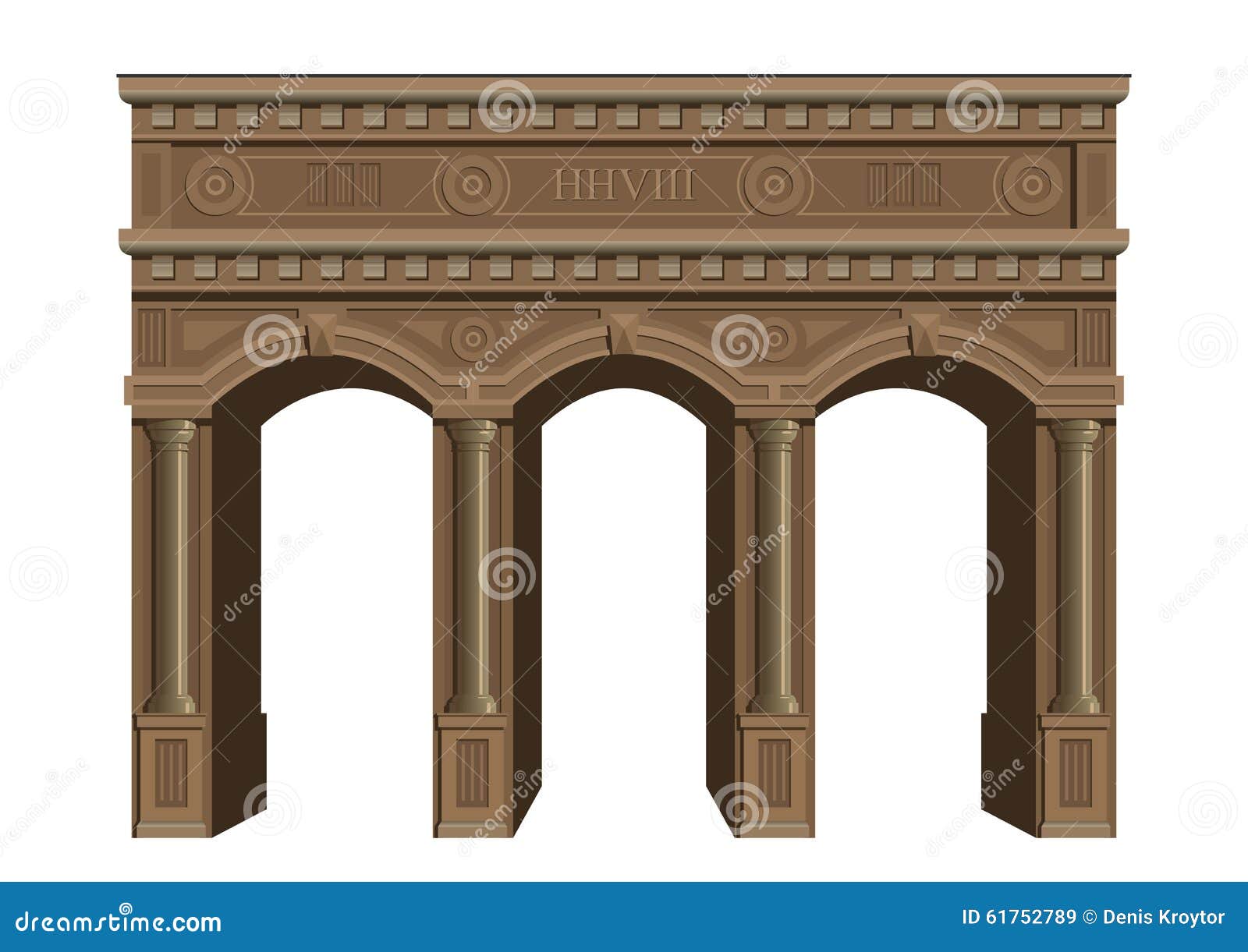 Antique wooden arch. stock vector. Illustration of design - 61752789