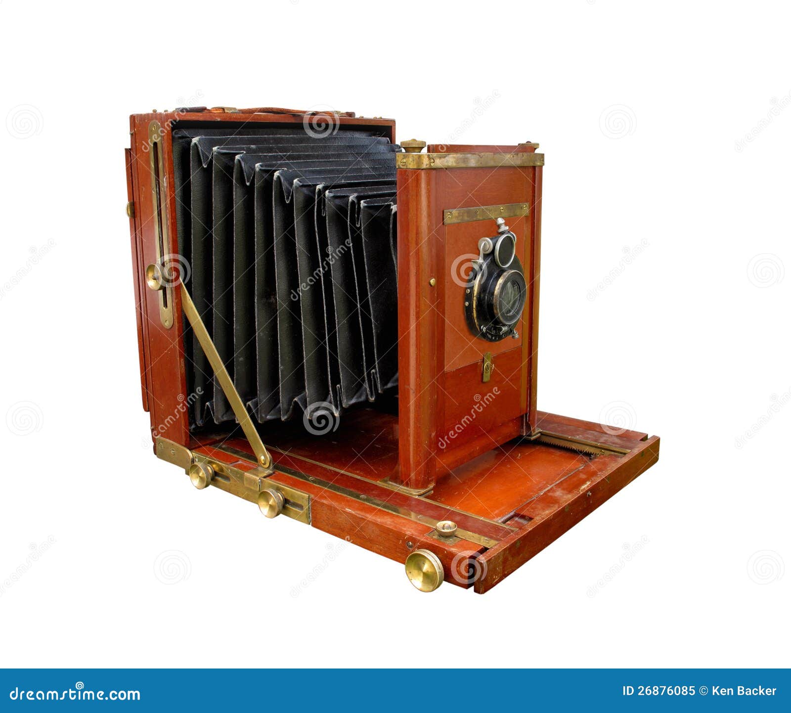 Antique Wooden Camera Isolated. Stock Image - Image of film, vintage ...