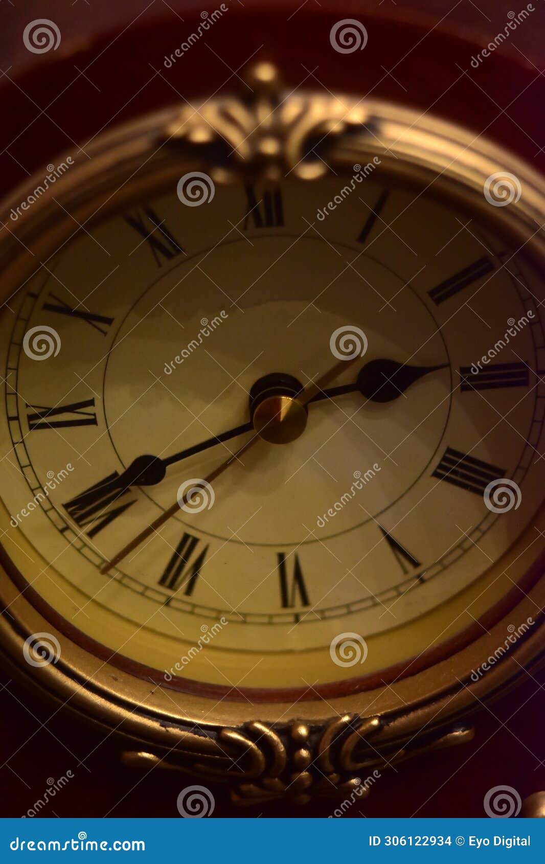 Antique Wooden Clock Face Details Stock Photo - Image of lighting, wood ...