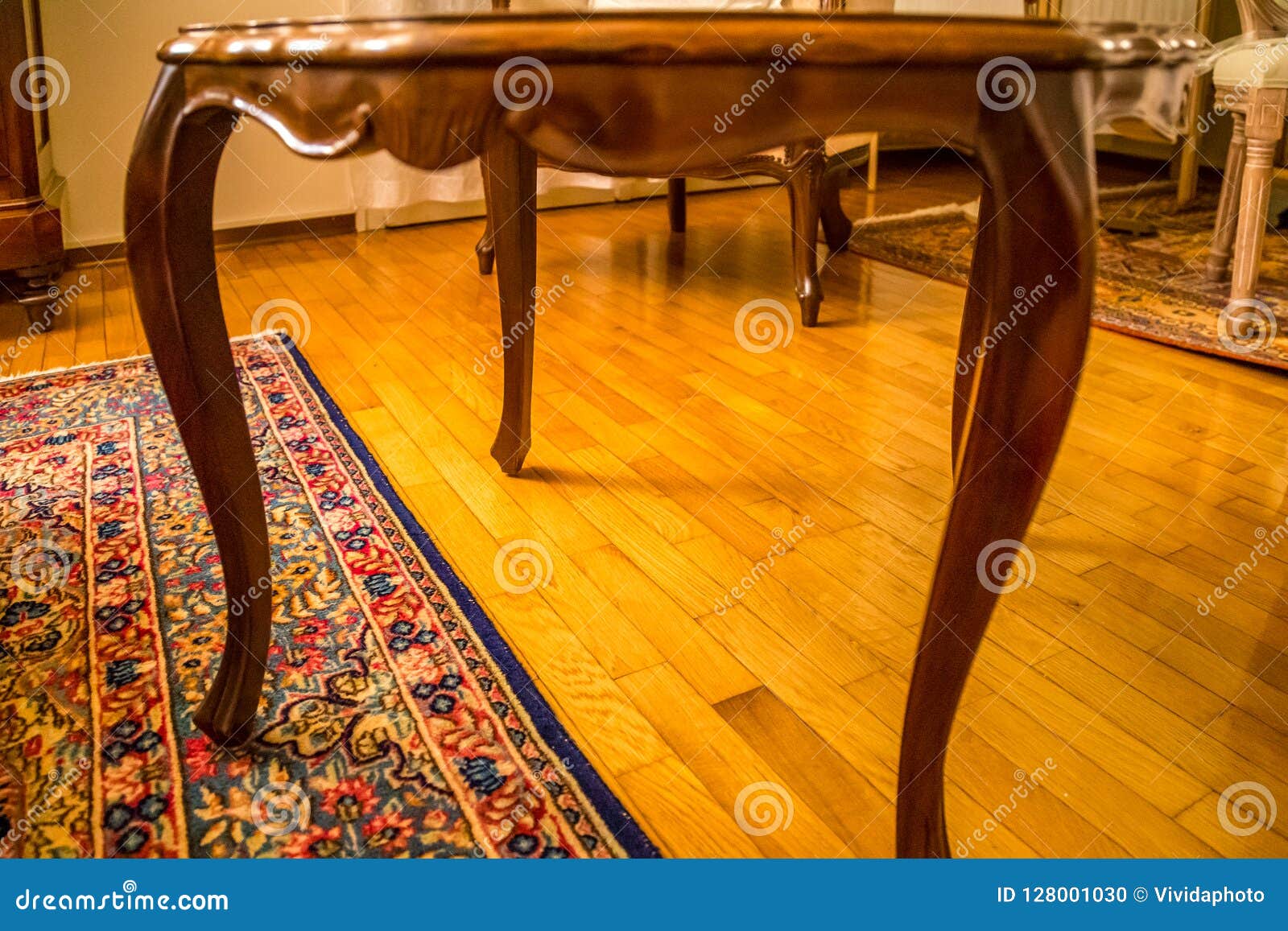 Antique Wooden Coffee Table Stock Photo - Image of wooden, octagonal ...