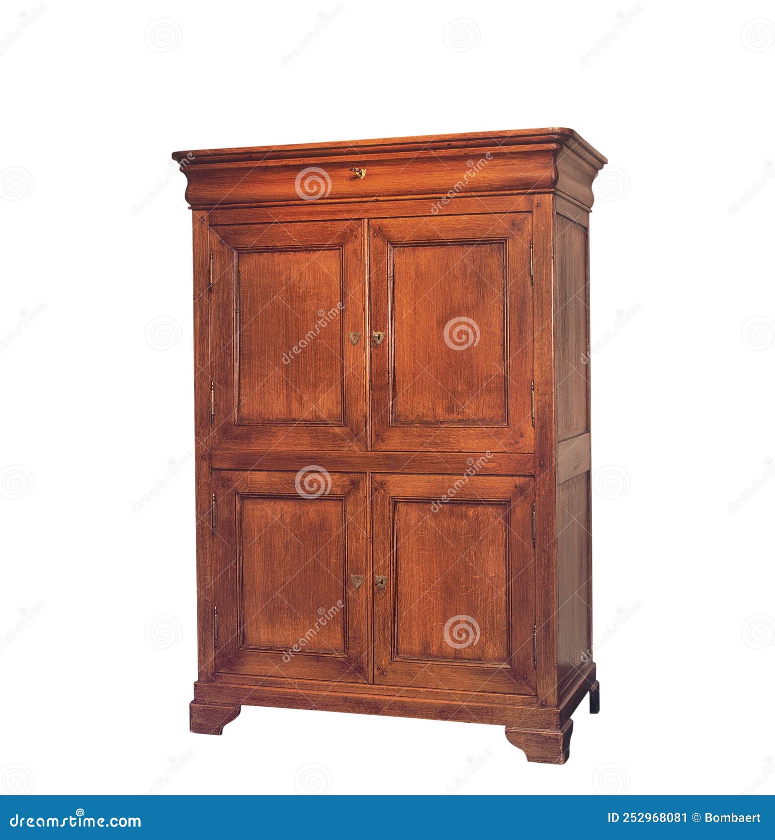 Antique Wooden Commode Isolated on White Stock Image - Image of ...
