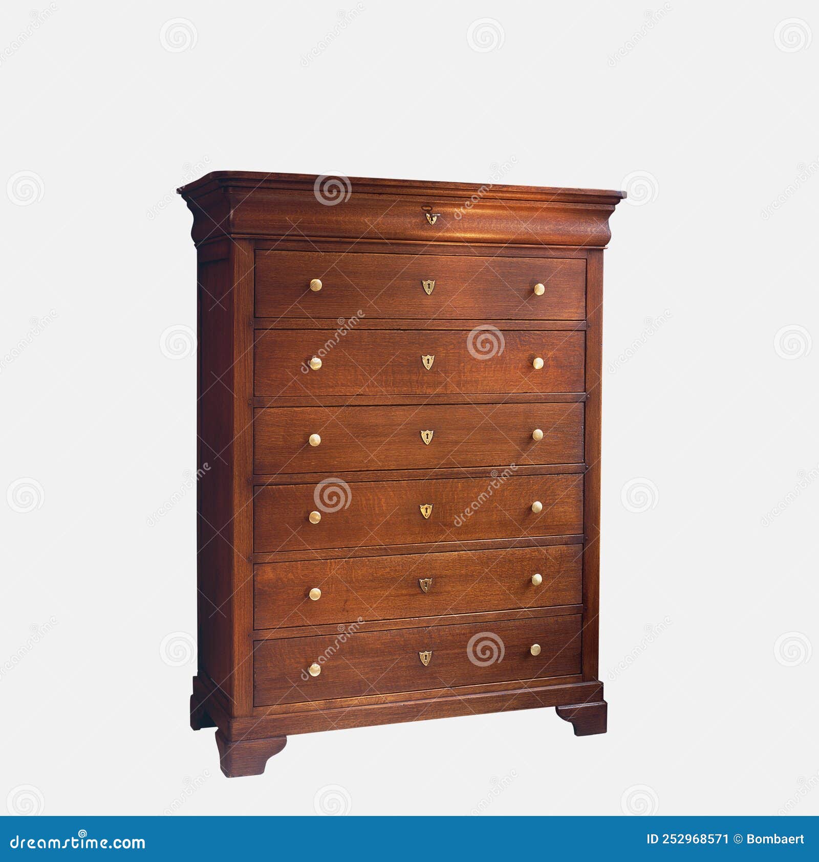 Antique Wooden Commode Isolated on White Stock Image - Image of ...