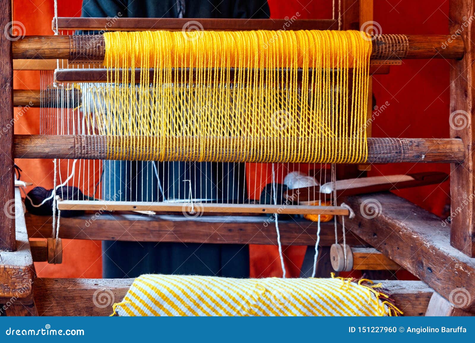 Antique Wooden Frame for Wool Processing Stock Photo - Image of masher ...