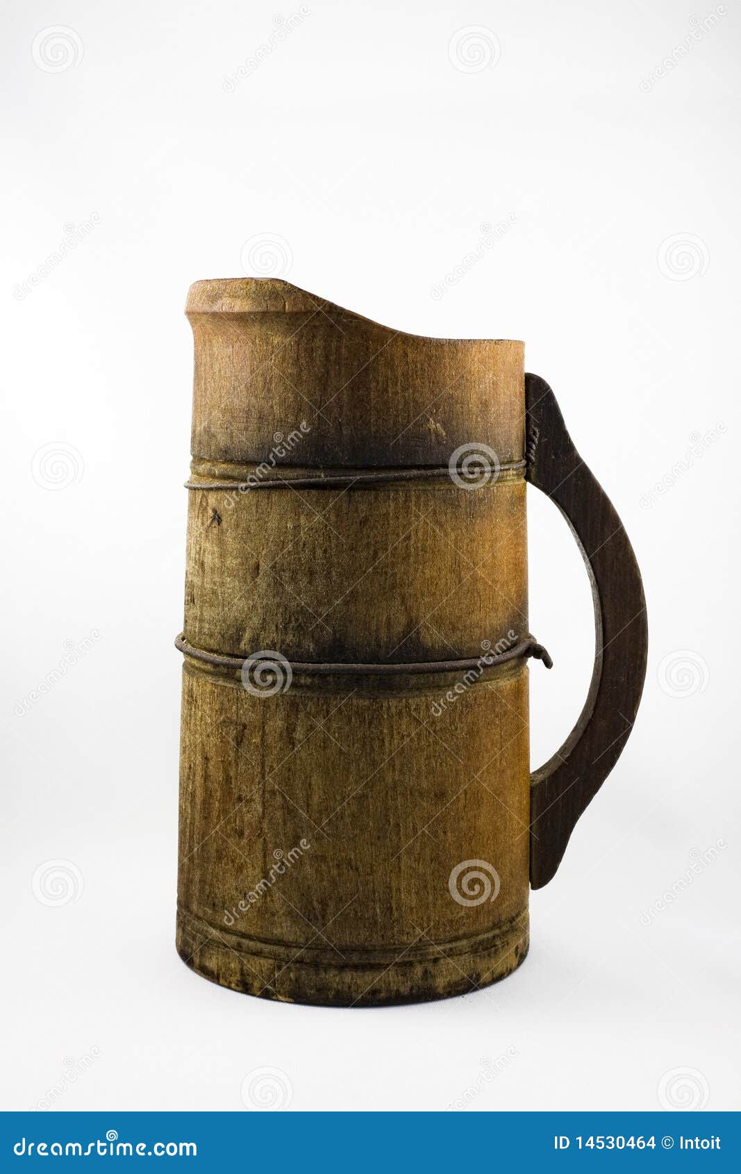 Antique Wooden Pitcher stock photo. Image of patina, decorate - 14530464