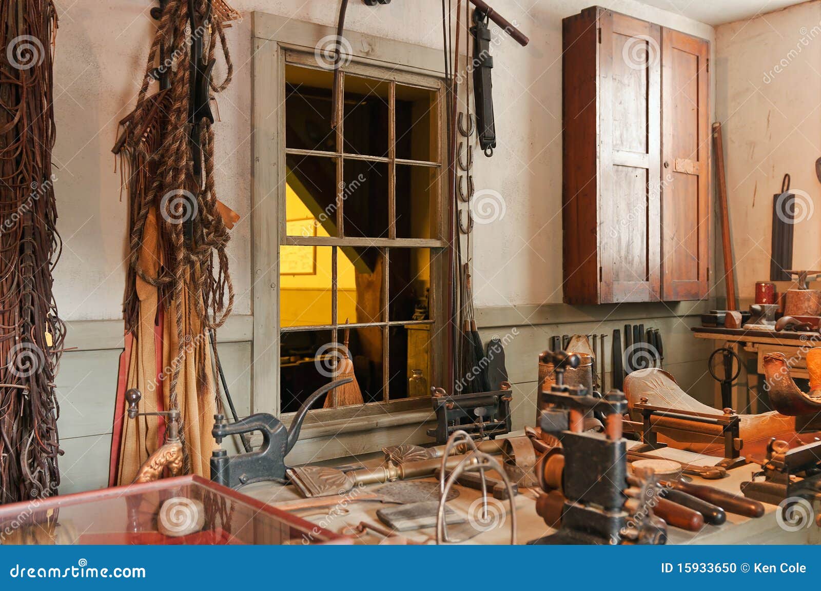 Antique workshop and tools stock photo. Image of interior - 15933650