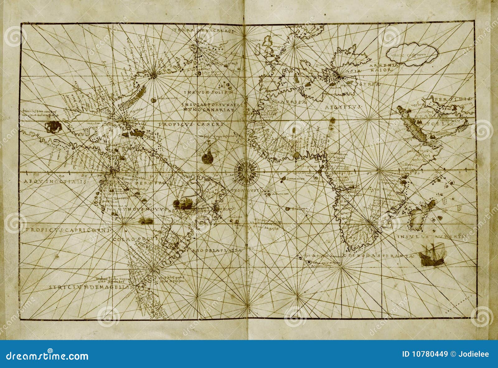 Antique world map stock image. Image of solar, vintage - 10780449