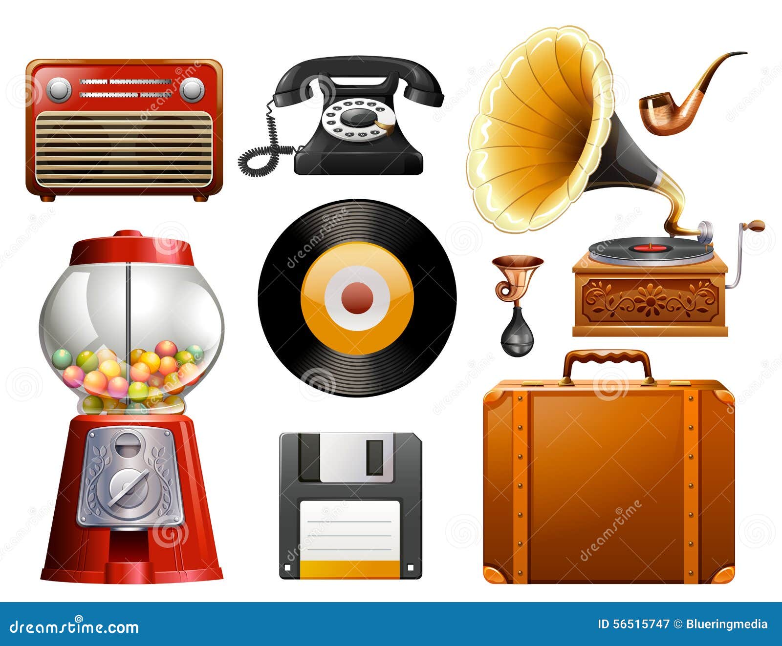 Antiques stock vector. Illustration of cartoon, background - 56515747