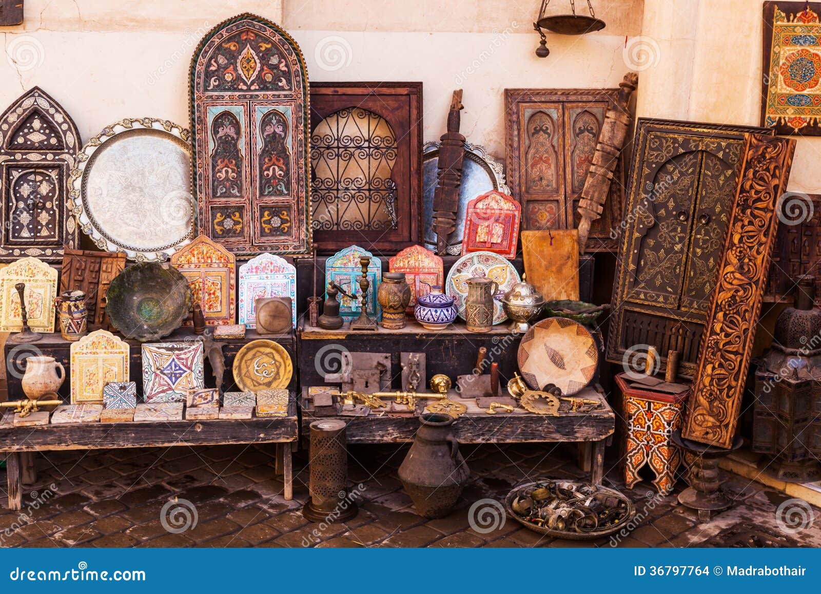 Antiquities in the Old Town of Marrakesh Stock Photo - Image of shop ...
