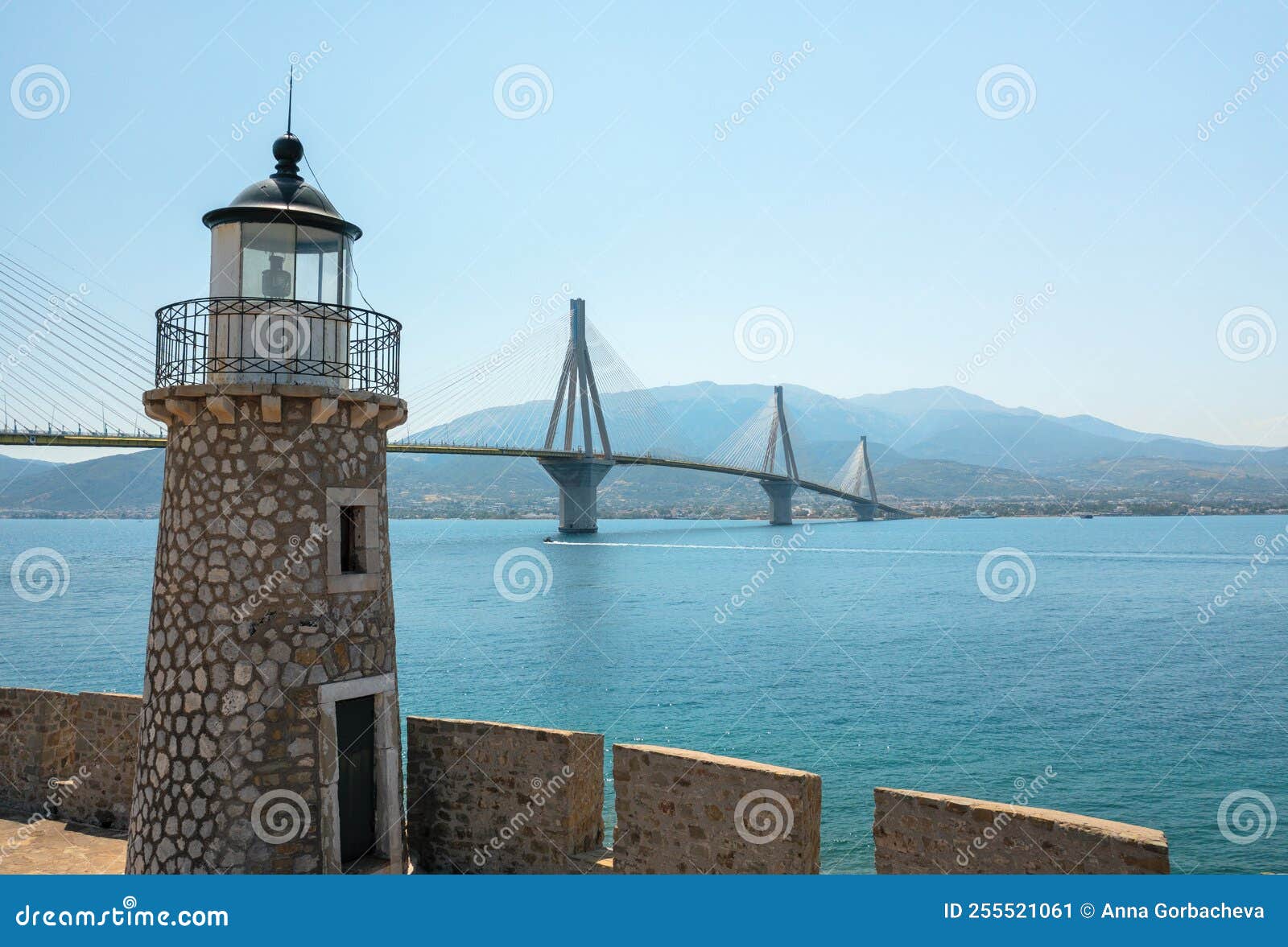 Antirrio Lighthouse, Greece Stock Image - Image of modern, lighthouse ...