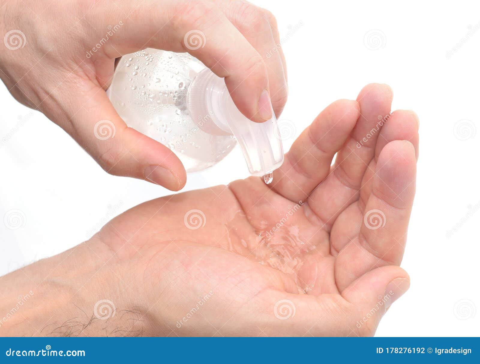 Antiseptic on Hands Coronavirus Spreading Protection Stock Photo ...