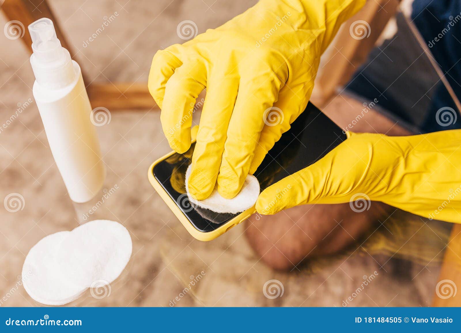 Antiseptic Sanitization with Mobile Phone Spray - Coronavirus Stock ...