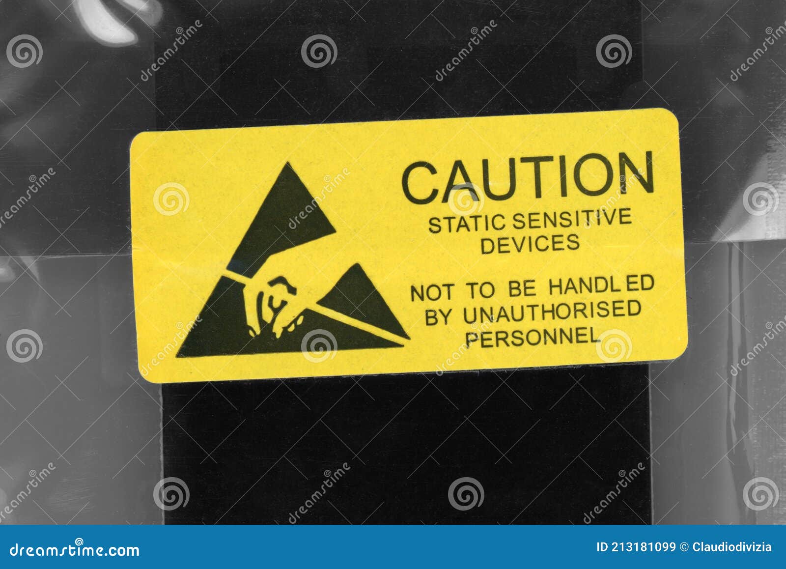 Caution Static Sensitive Devices Packet Stock Image - Image of static ...