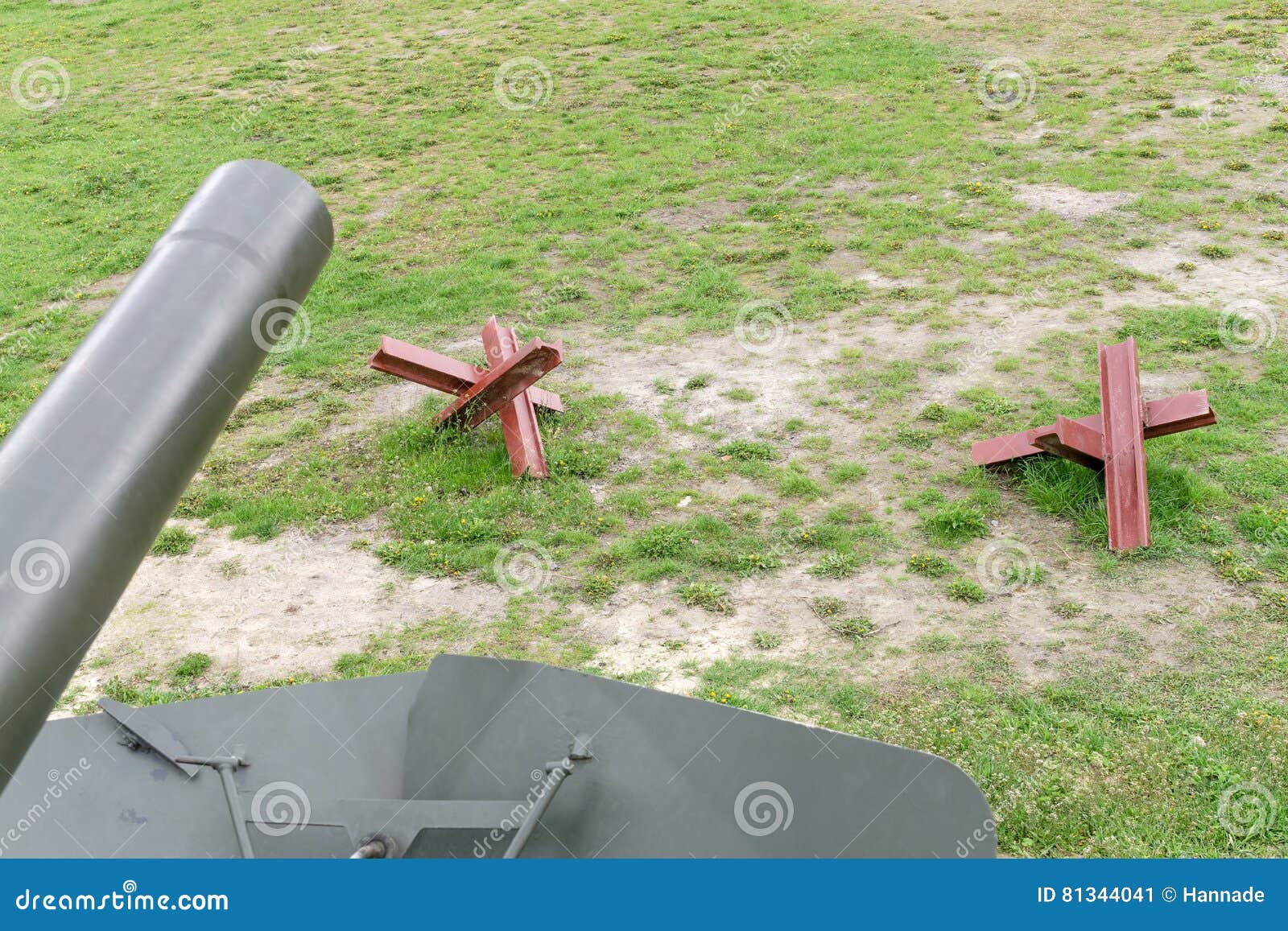 Antitank Obstacle on Battlefield Stock Image - Image of military ...