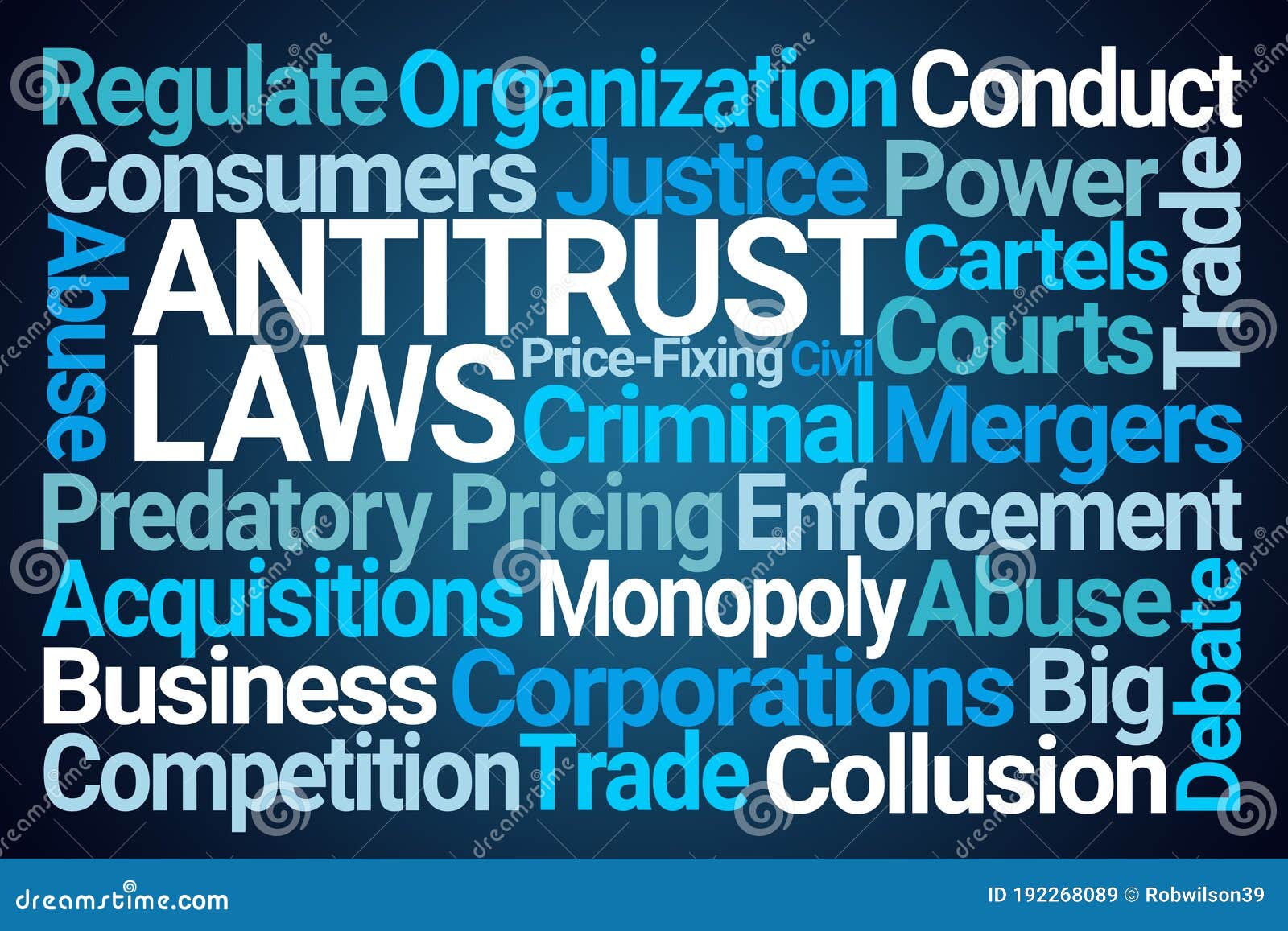 Antitrust Laws Word Cloud stock illustration. Illustration of ...