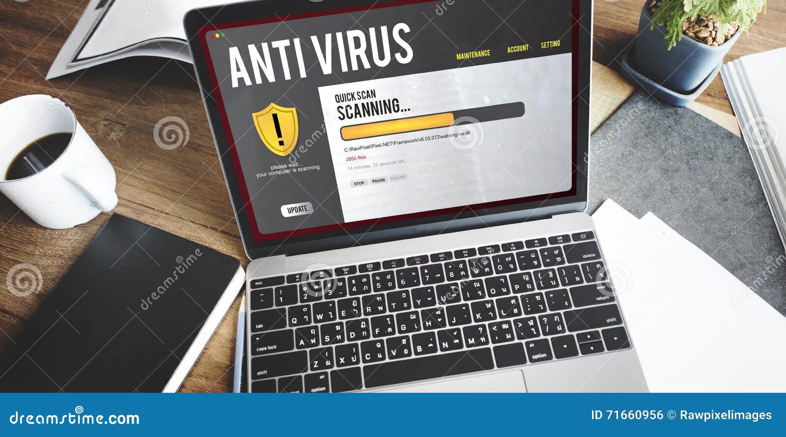 Antivirus Alert Firewall Hacker Protection Safety Concept Stock Photo ...