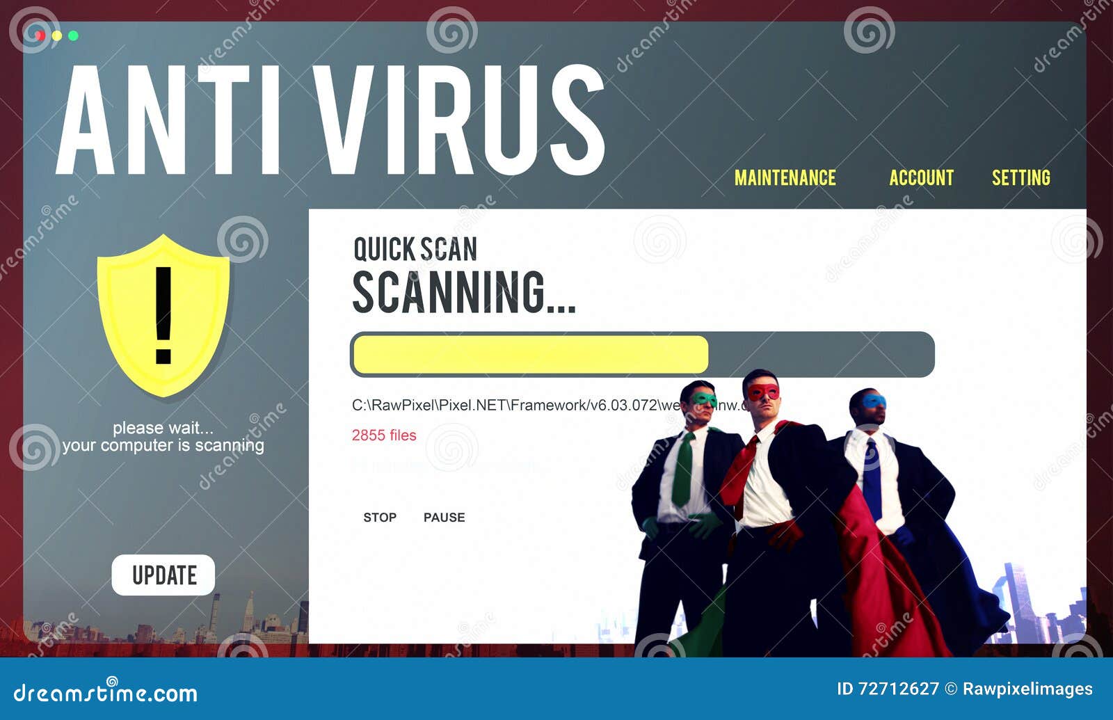 Antivirus Alert Firewall Hacker Protection Safety Concept Stock Image ...