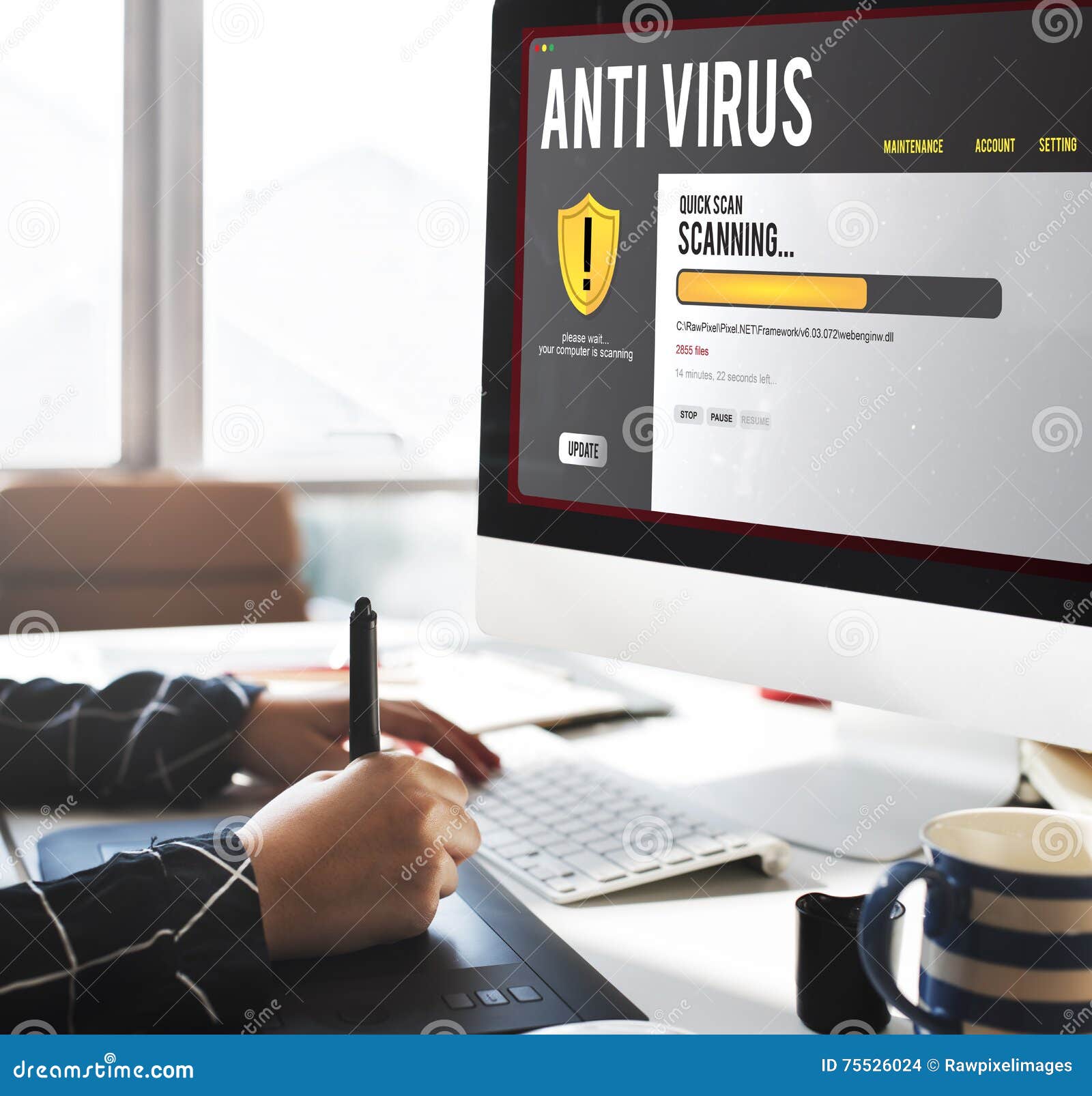 Antivirus Alert Firewall Hacker Protection Safety Concept Stock Photo ...