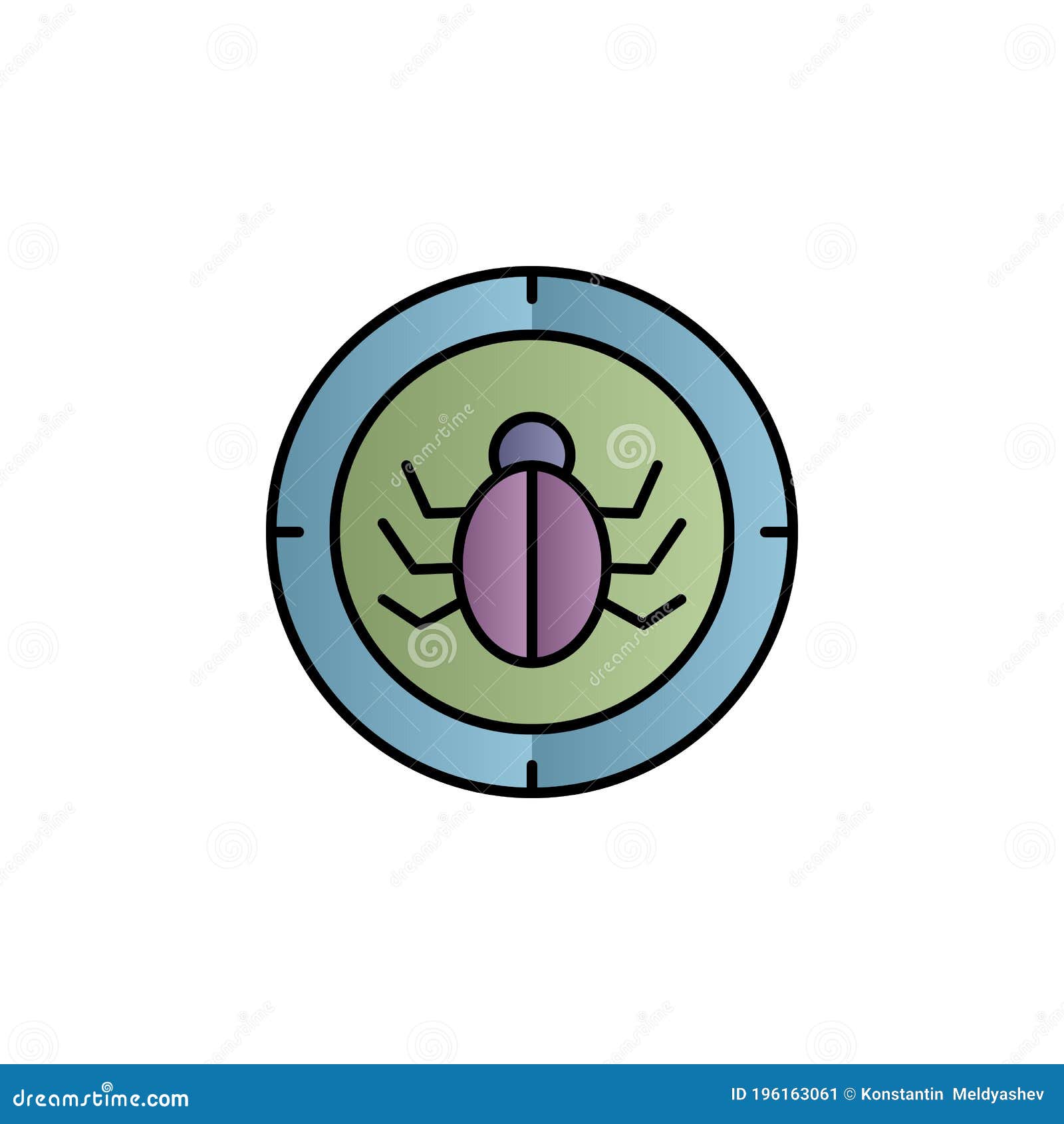 Antivirus, Bug Color Gradient Vector Icon Stock Illustration ...