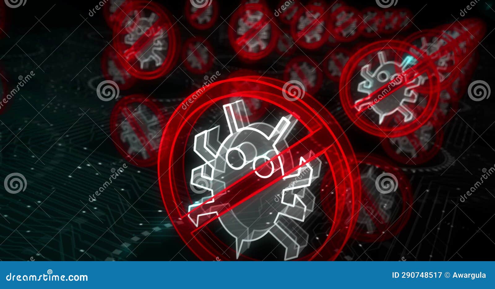 Antivirus Cyber Security Virus Detect Symbols Loop Cyber Concept Stock ...