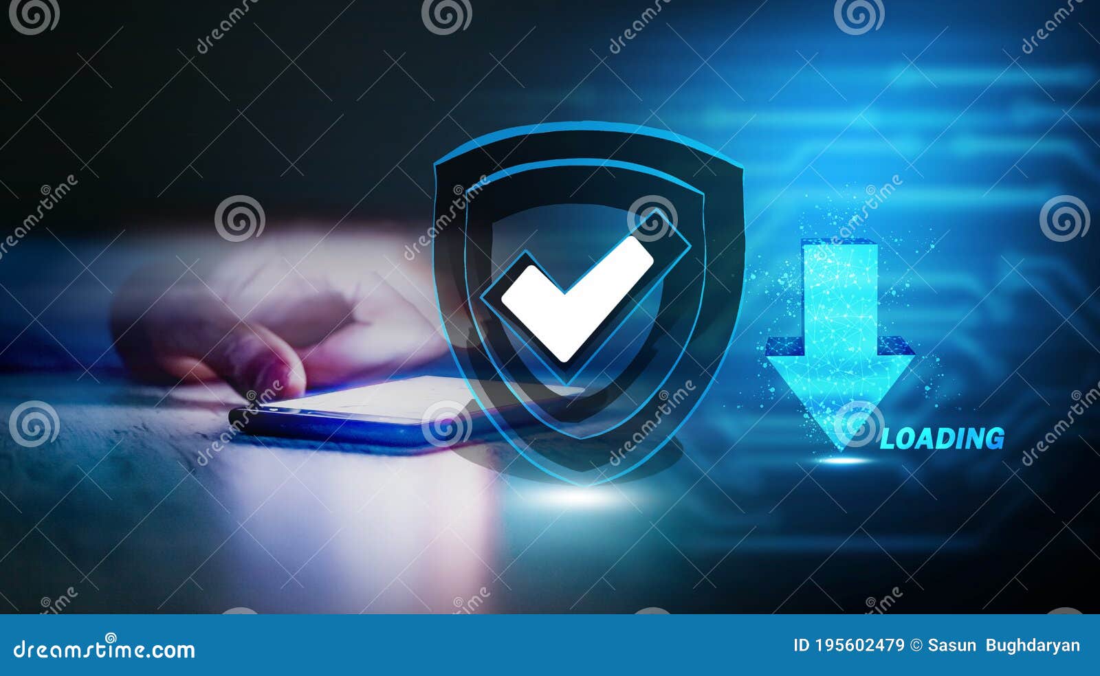 Antivirus Download Security 3d Illustration Stock Image - Image of ...