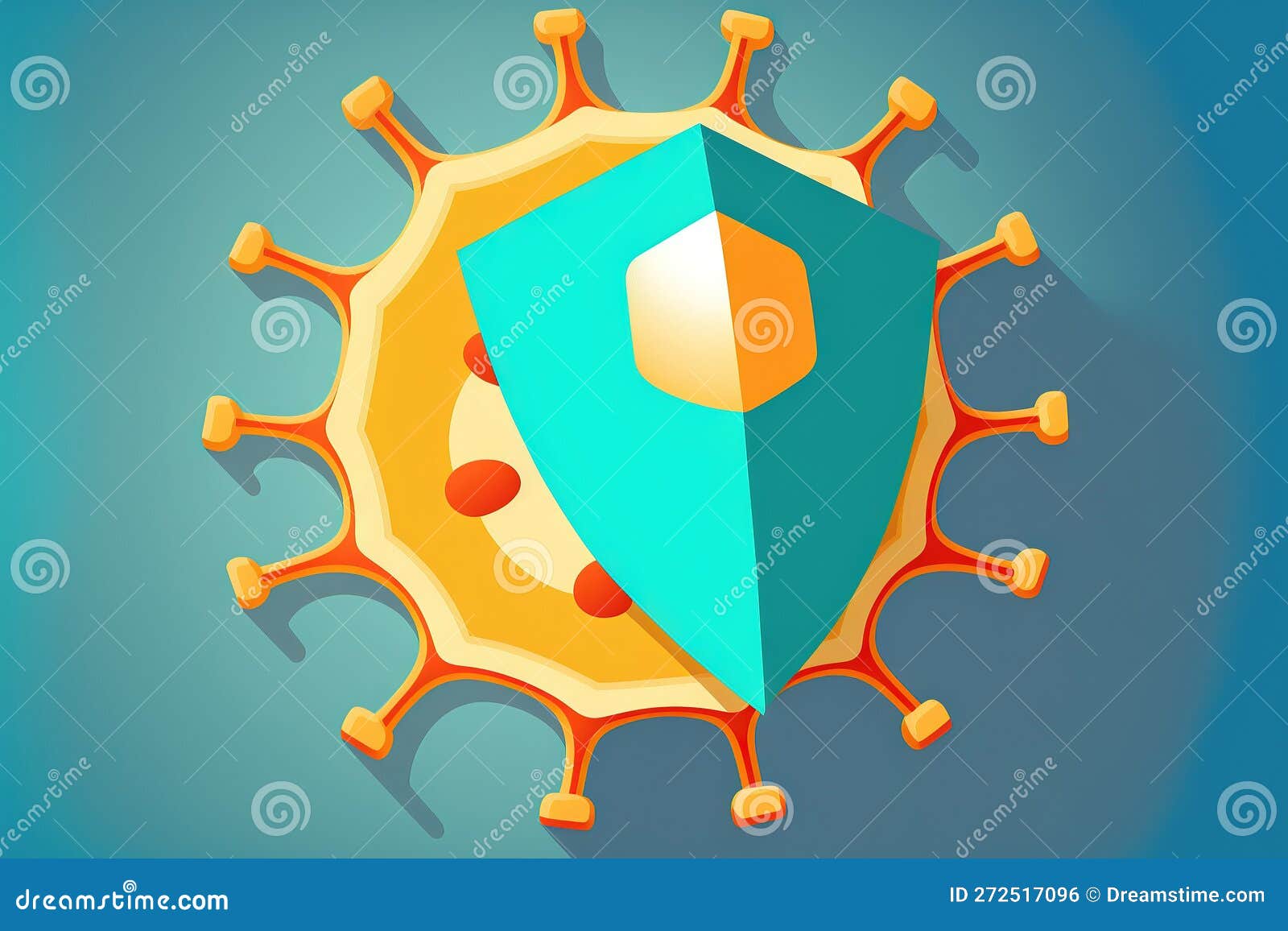 Antivirus Icon and Umbrella for Virus Protection on a Blue Background ...