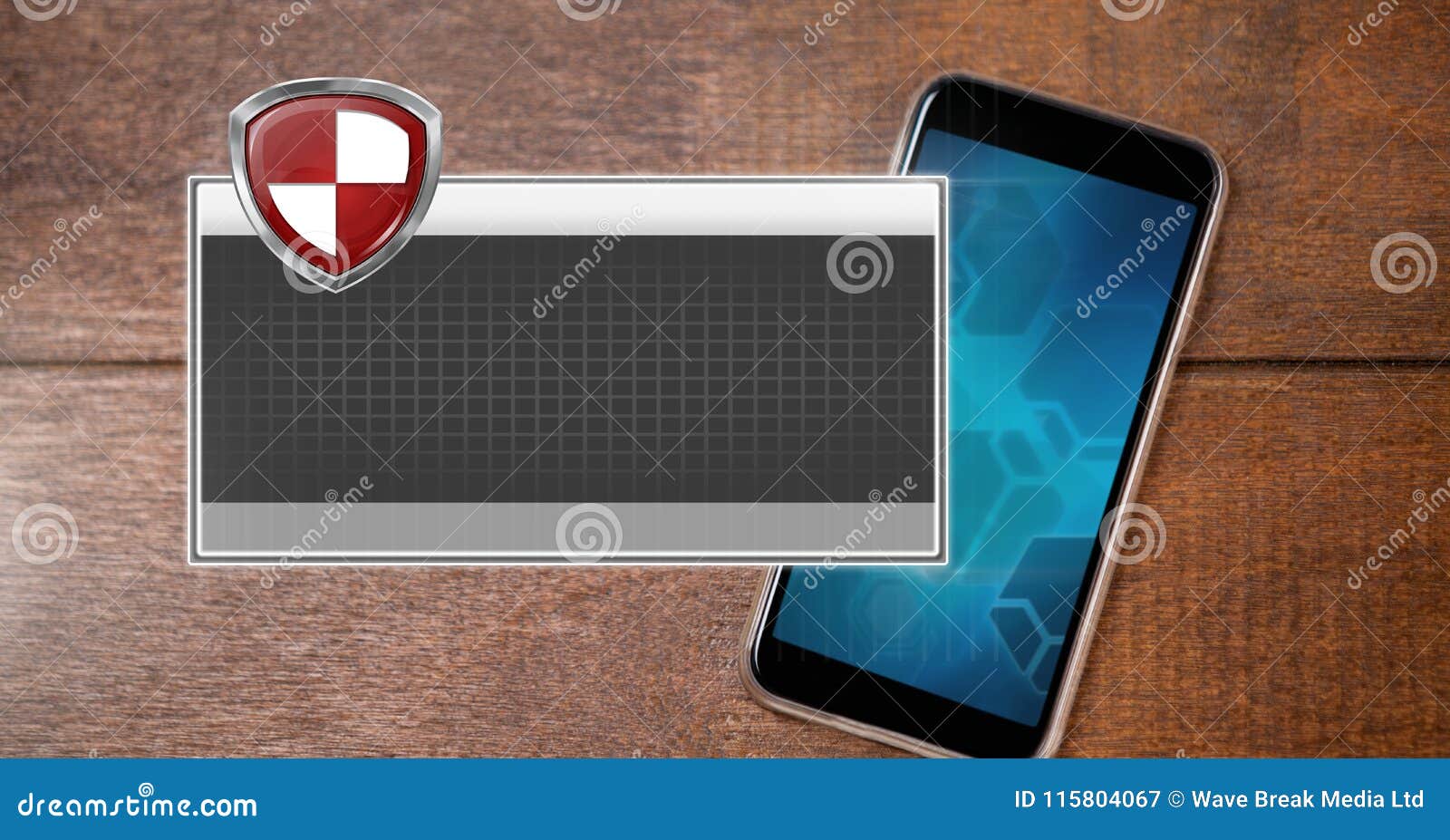 Antivirus Security Protection Shield Box and Phone Stock Image - Image ...