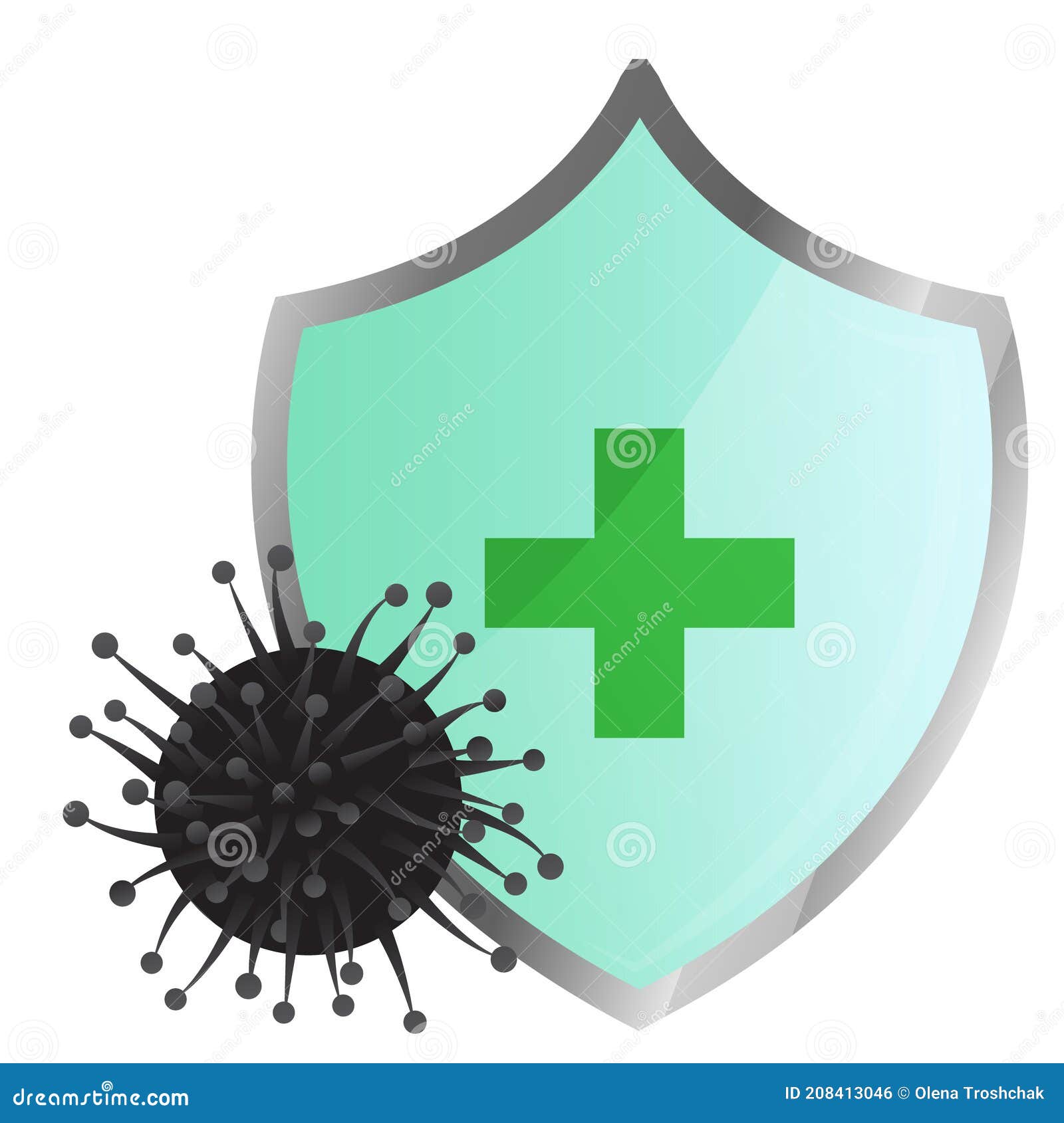 Antivirus Shield Sign Vector Illustration on a White Background Stock ...