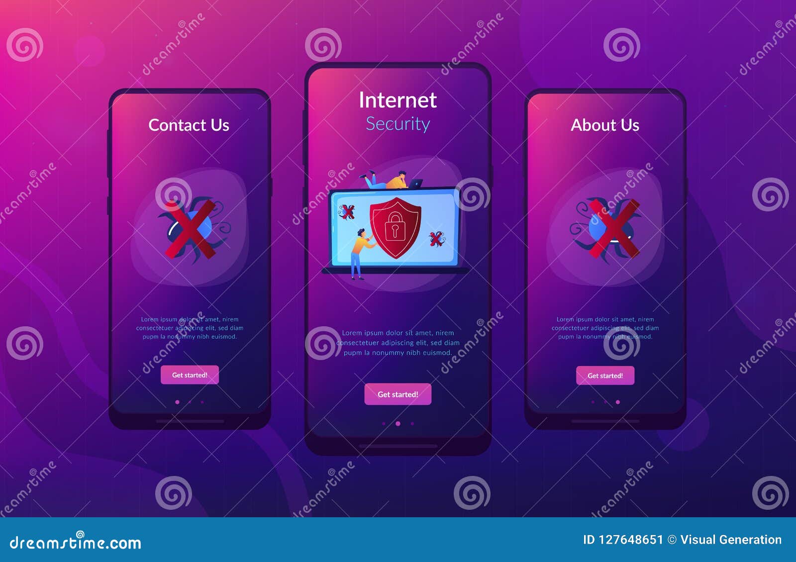Antivirus Software App Interface Template. Stock Vector - Illustration ...