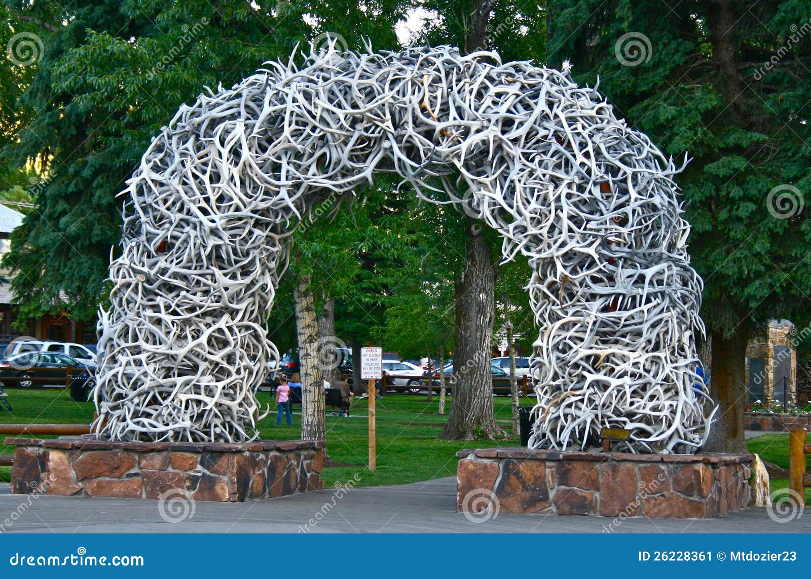 Antler Arch in Jackson Hole, Wyoming Stock Image - Image of wild, arch ...