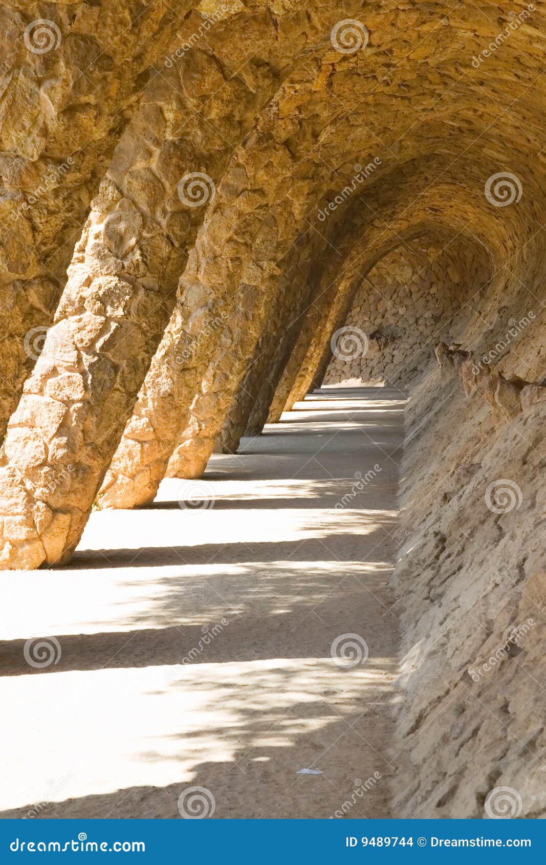 Antoni Gaudi Parc Guell Columns Stock Photo - Image of barcelona ...