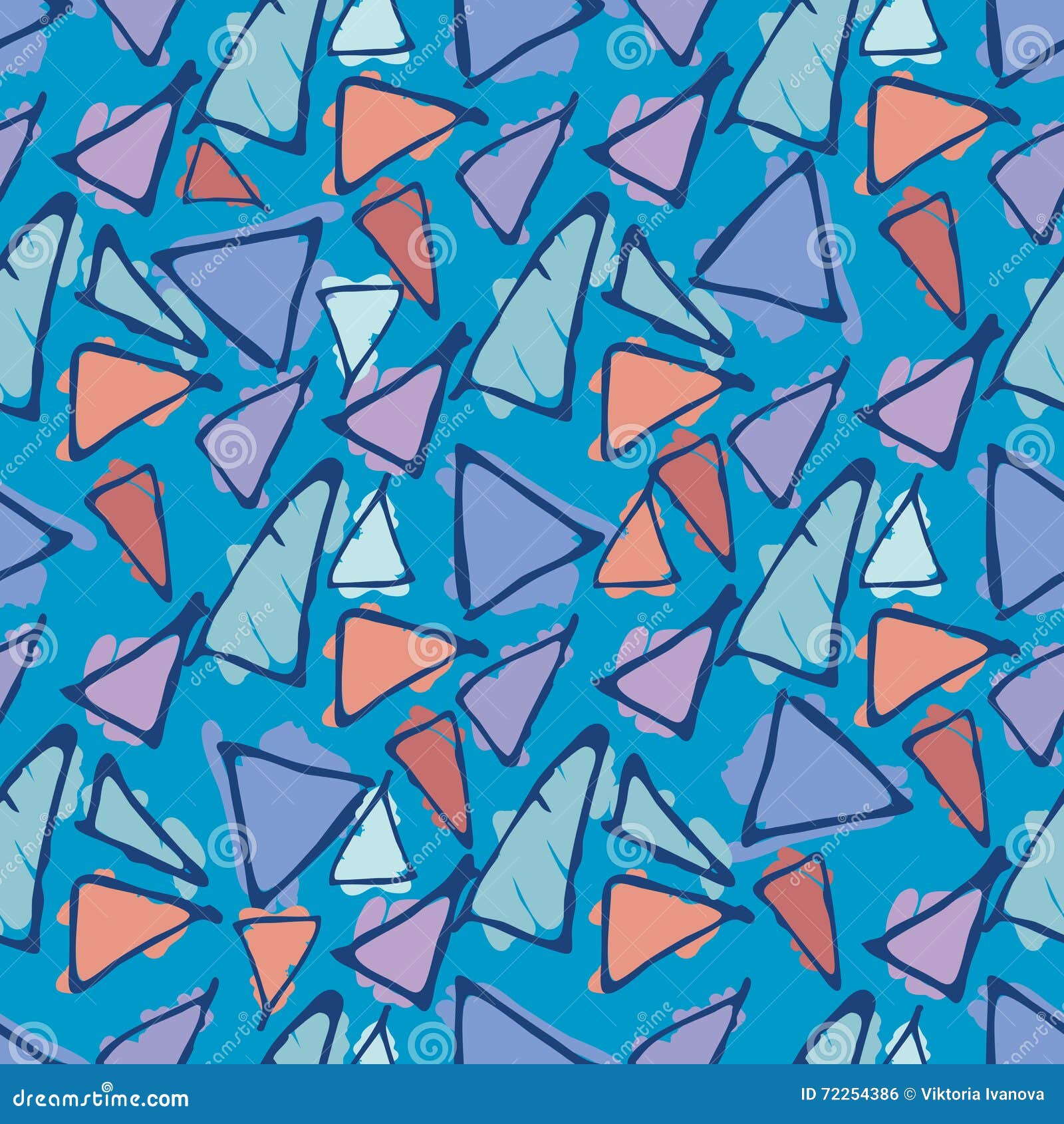 Antonio Gaudi Mosaic. Triangle Hand Drawn Vector Pattern. Stock Vector ...