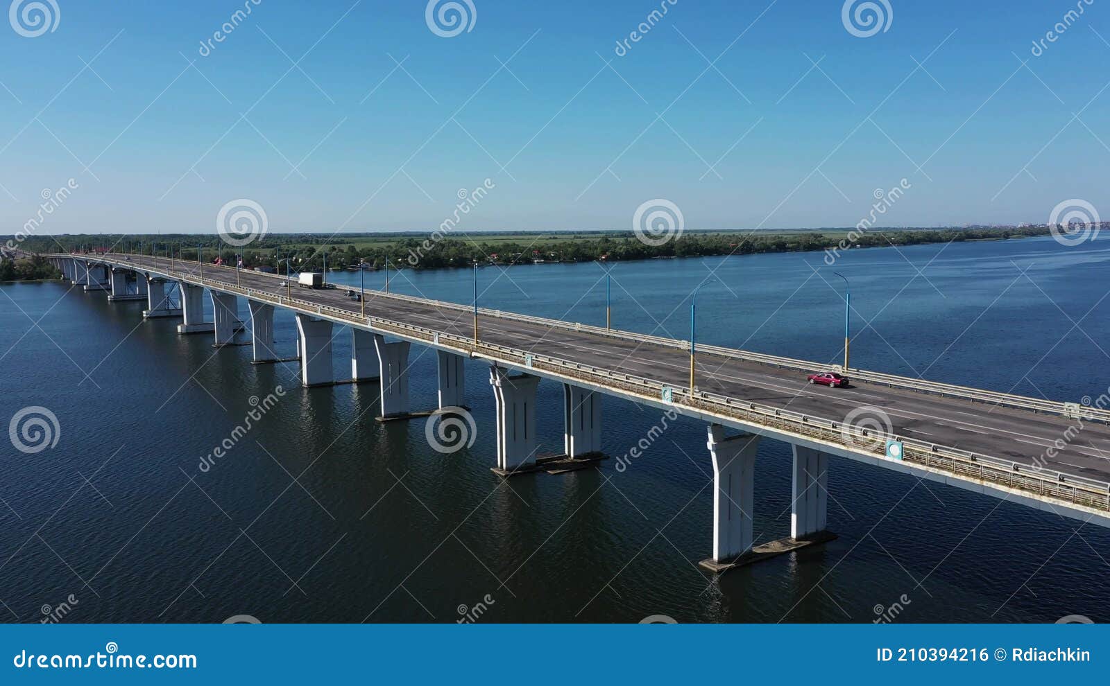The Antonovsky Bridge in Kherson City Aerial View. Stock Footage ...