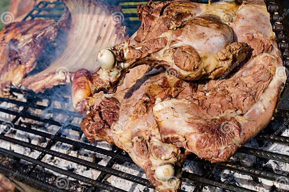 Mbuzi Nyama Choma Goat Roasted Meat On The Grill Grilled Barbecue Delectable Food In Nairobi