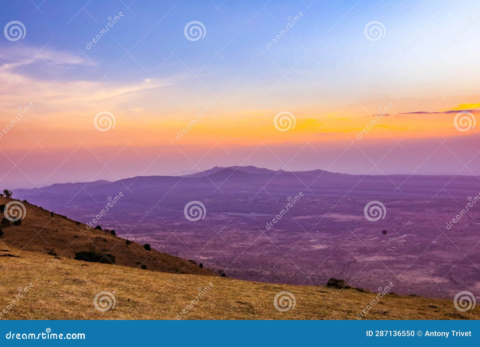 Sunset Sunrise Kenyan Landscape Ngong Hills Forest Recreational Picnic ...
