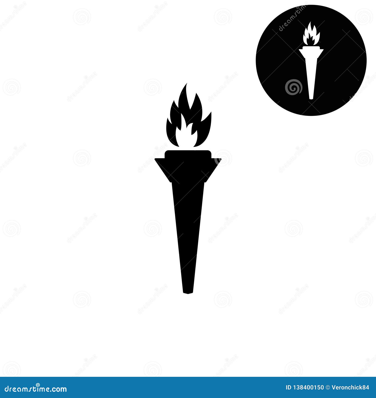 Antorcha - Icono Blanco Del Vector Ilustración del Vector - Ilustración ...