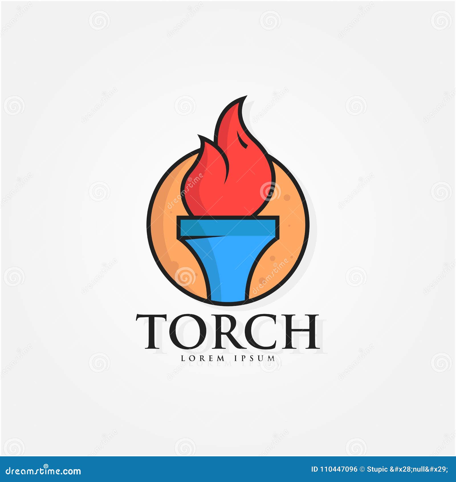 Antorcha Logo Vector Art Logo Stock de ilustración - Ilustración de ...