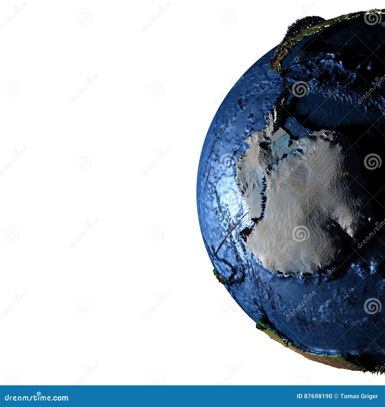 Antractic on Earth with Exaggerated Mountains Stock Illustration ...