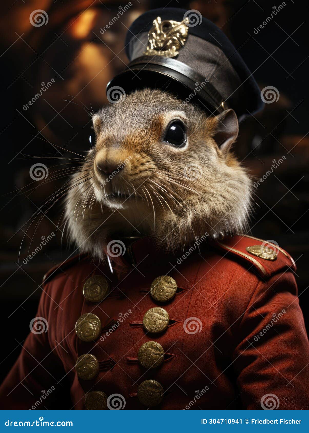Antropomorphic Squirrel Dressed in a Military Uniform Stock Image ...