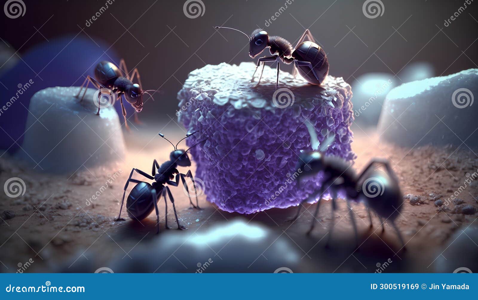 Ants and Blood Cell, 3D Render of Ants and Blood Cell Stock ...